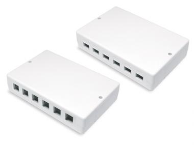 6 / 12 PORT SURFACE MOUNTED BOX FOR MODULE INSERT
